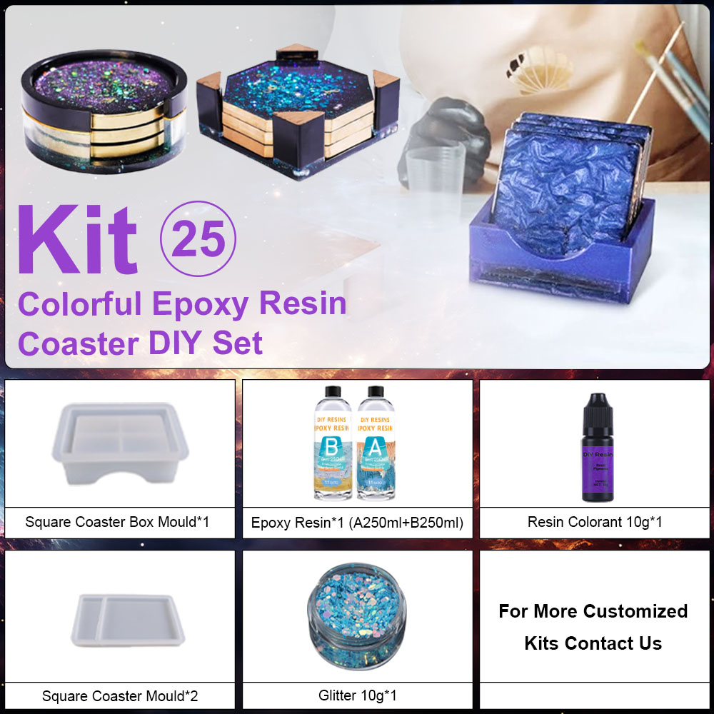 Wholesale Epoxy Resin Coaster Kits | Bulk Custom Logo | Purple ...